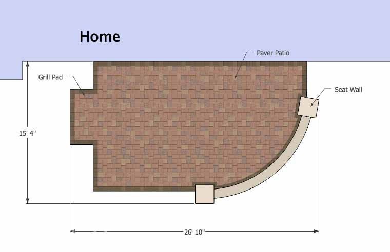 DIY Patio Plan With Seating Wall and Grill Pad 315 Sq. Ft. - Etsy
