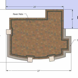 DIY Patio Plan With Two Seating Walls and Outdoor Grill Station 415 Sq ...