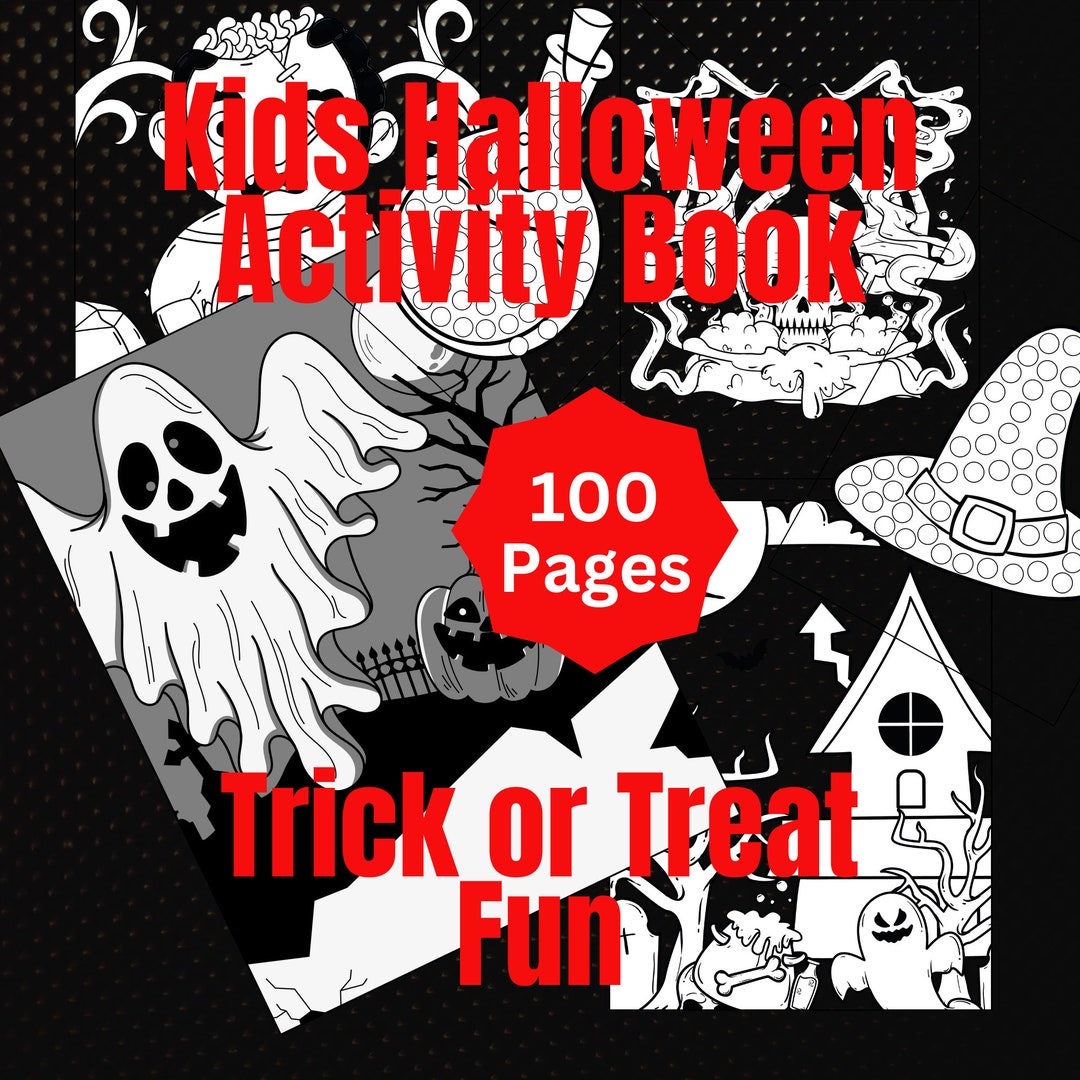 Spooky Fun: Kids Halloween Activity Book Coloring Puzzles - Etsy