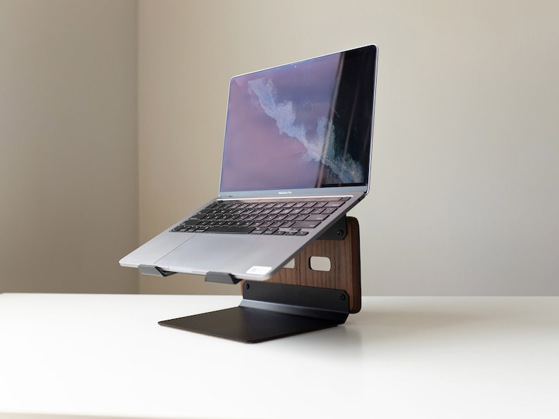 Laptop Stand Wooden, MacBook Pro Stand Wood Laptop Riser, Desk ...
