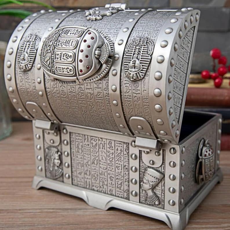 2 Layer Ancient Egypt Jewelry Box Egyptian Trinket Vintage - Etsy