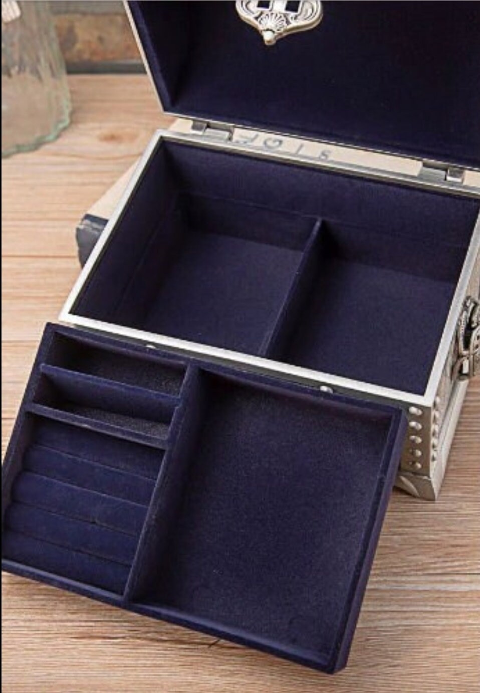 2 Layer Ancient Egypt Jewelry Box Egyptian Trinket Vintage Pharaoh ...