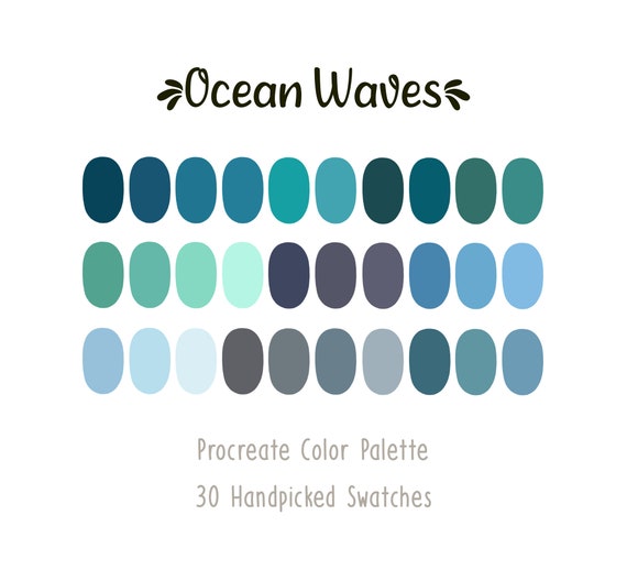 Ocean Waves Procreate Color Palette Color Swatches Instant - Etsy