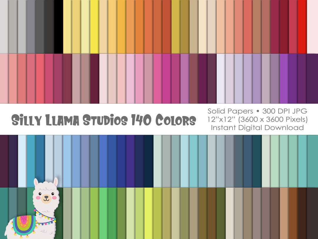 140 Colors Solid Paper Digital Paper / Instant Digital Download / High ...