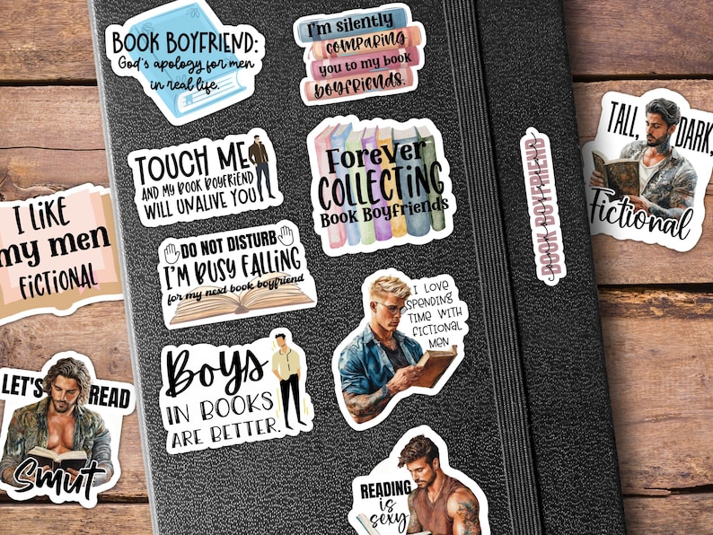 Book Boyfriend Sticker Bundle, Bookish Merch, Kindle Stickers - Etsy