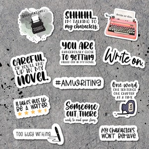 Writing Lovers Vinyl Die-cut Sticker Bundle, 12 Stickers for Writers ...
