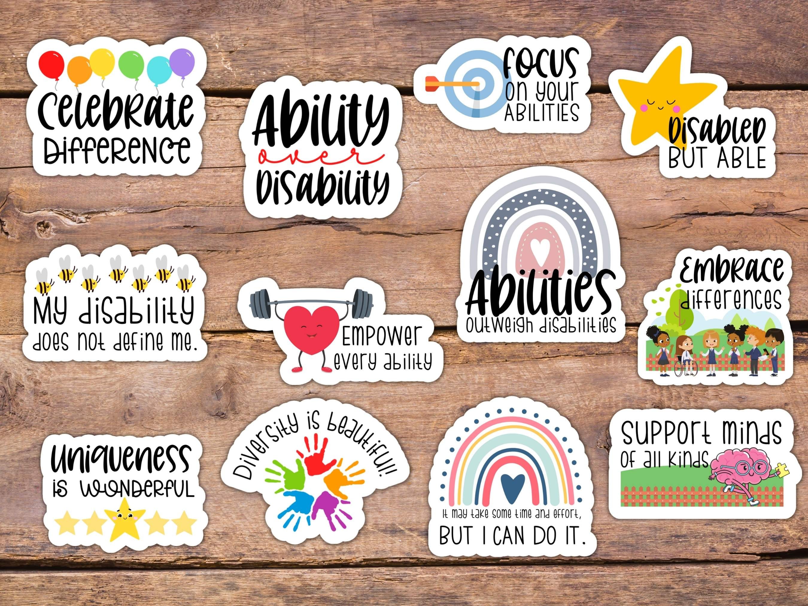 Disability Pride Sticker Bundle #2, Glossy Die-cut Stickers for ...