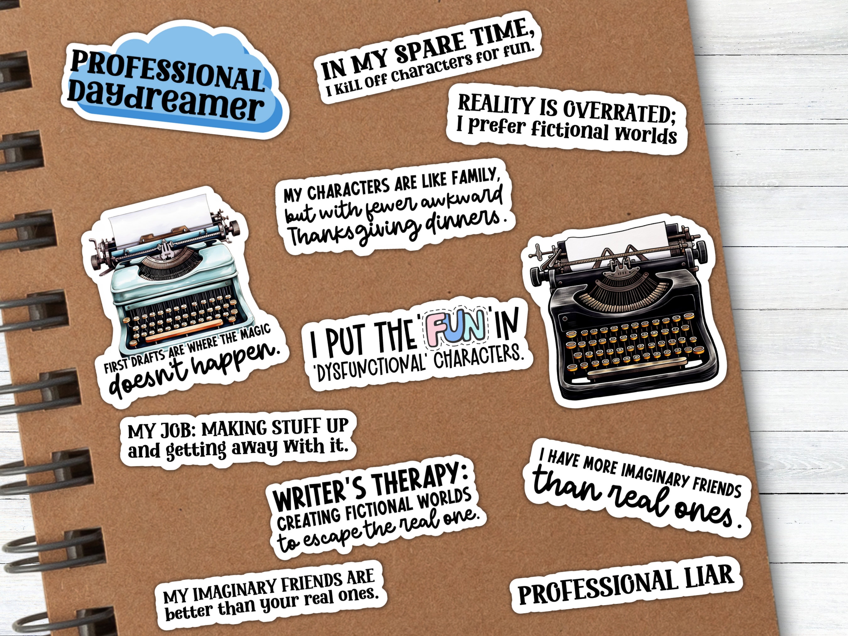 Writing Sticker Bundle #5, Stickers for Writers, Laptop Stickers - Etsy