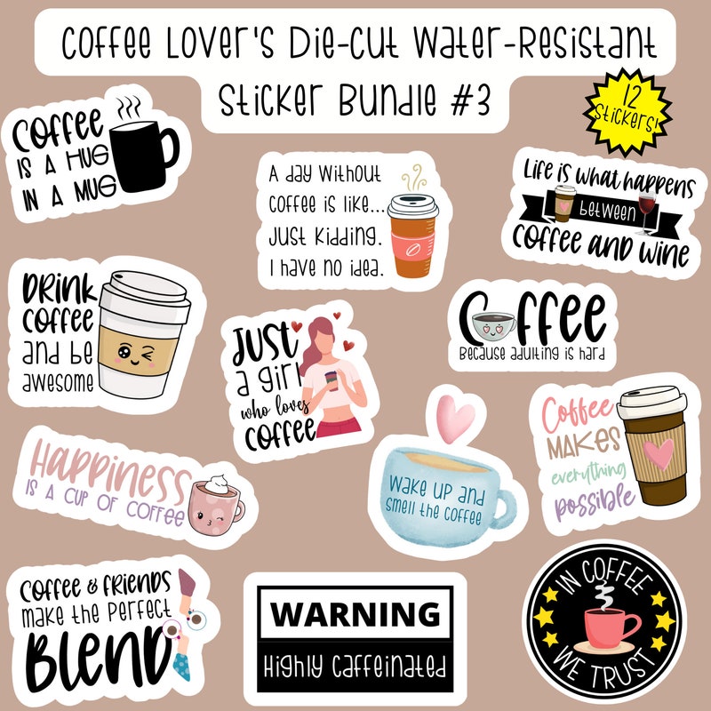 Cute Coffee Stickers - Etsy