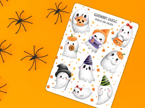 Halloween Ghost Sticker Sheet Cute Halloween Ghost Sticker - Etsy