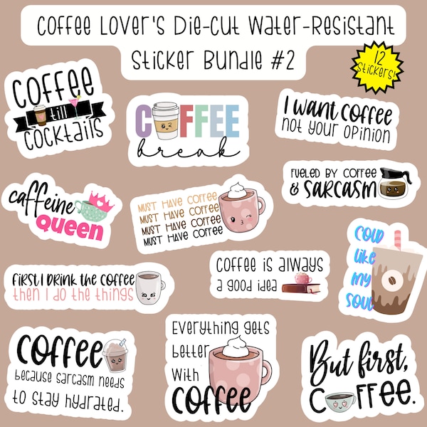 Cute Coffee Stickers - Etsy