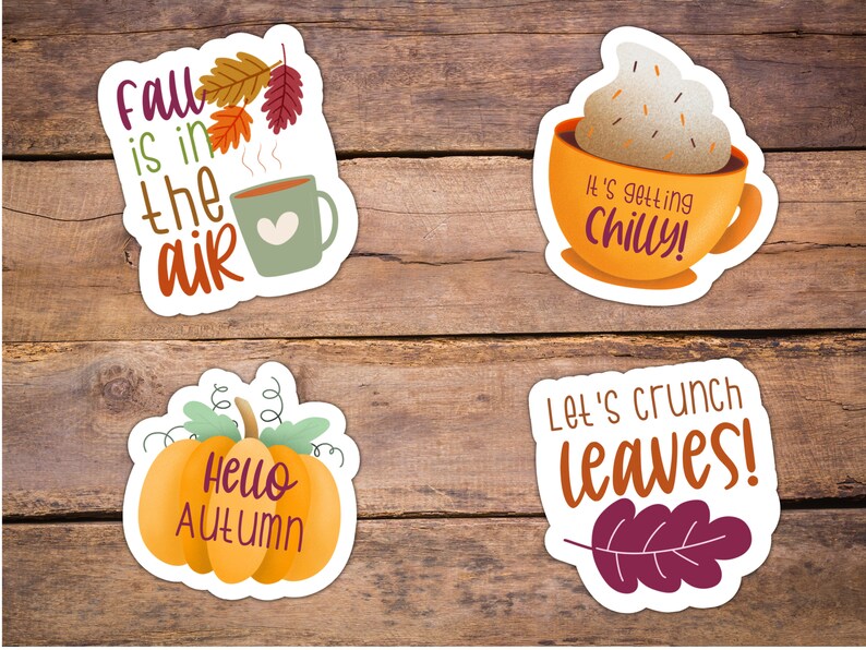 Fall Die-cute Sticker Bundle Hello Fall Sticker Pack Autumn - Etsy