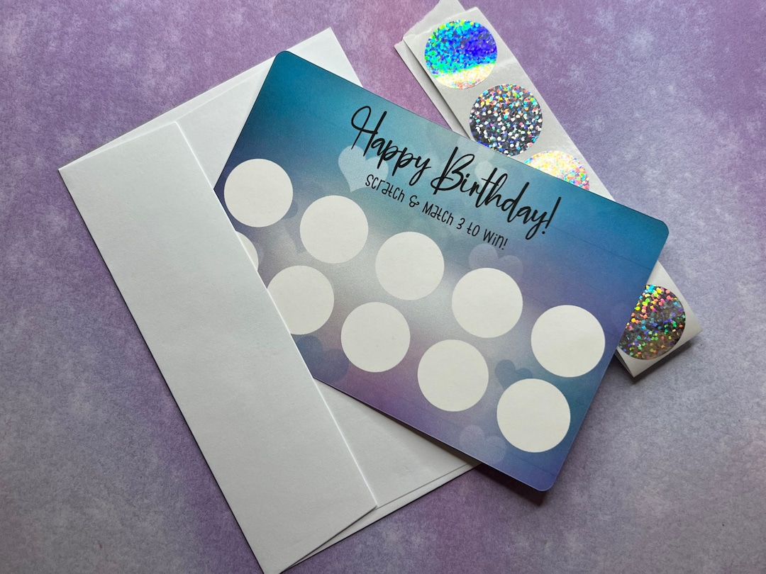 Personalized Scratch-off Birthday Card, DIY Gift, Happy Birthday ...