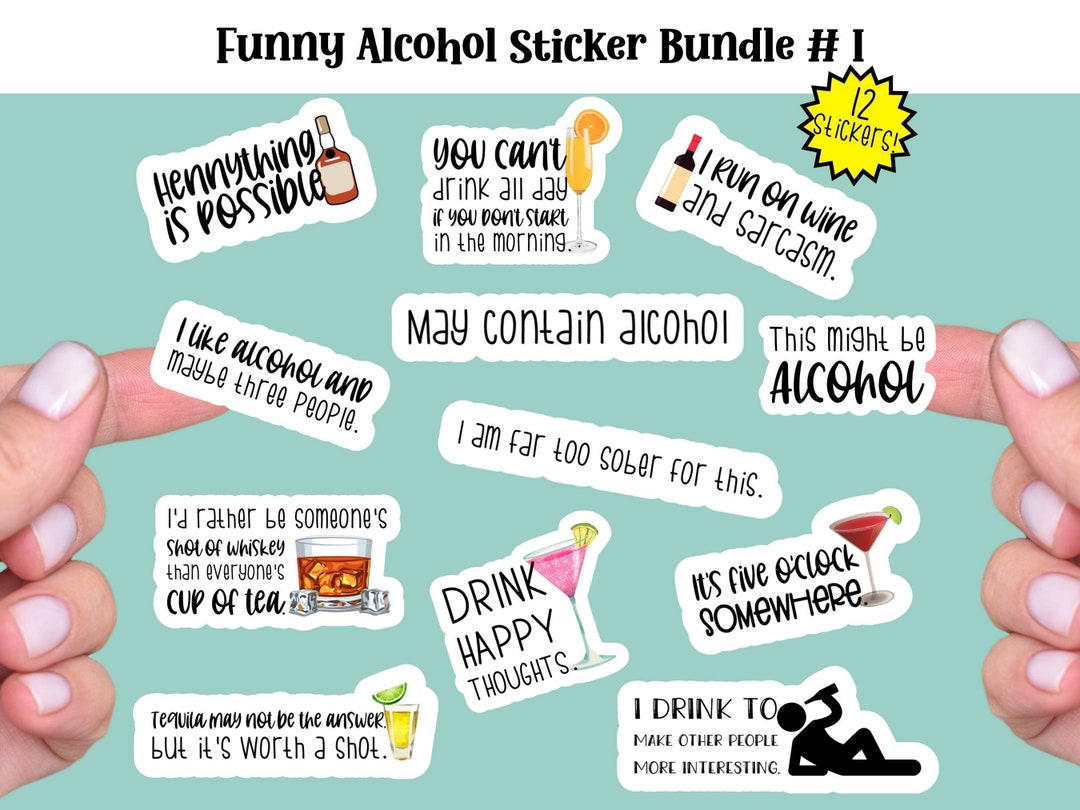 Funny Alcohol Sticker Bundle 1 - Etsy