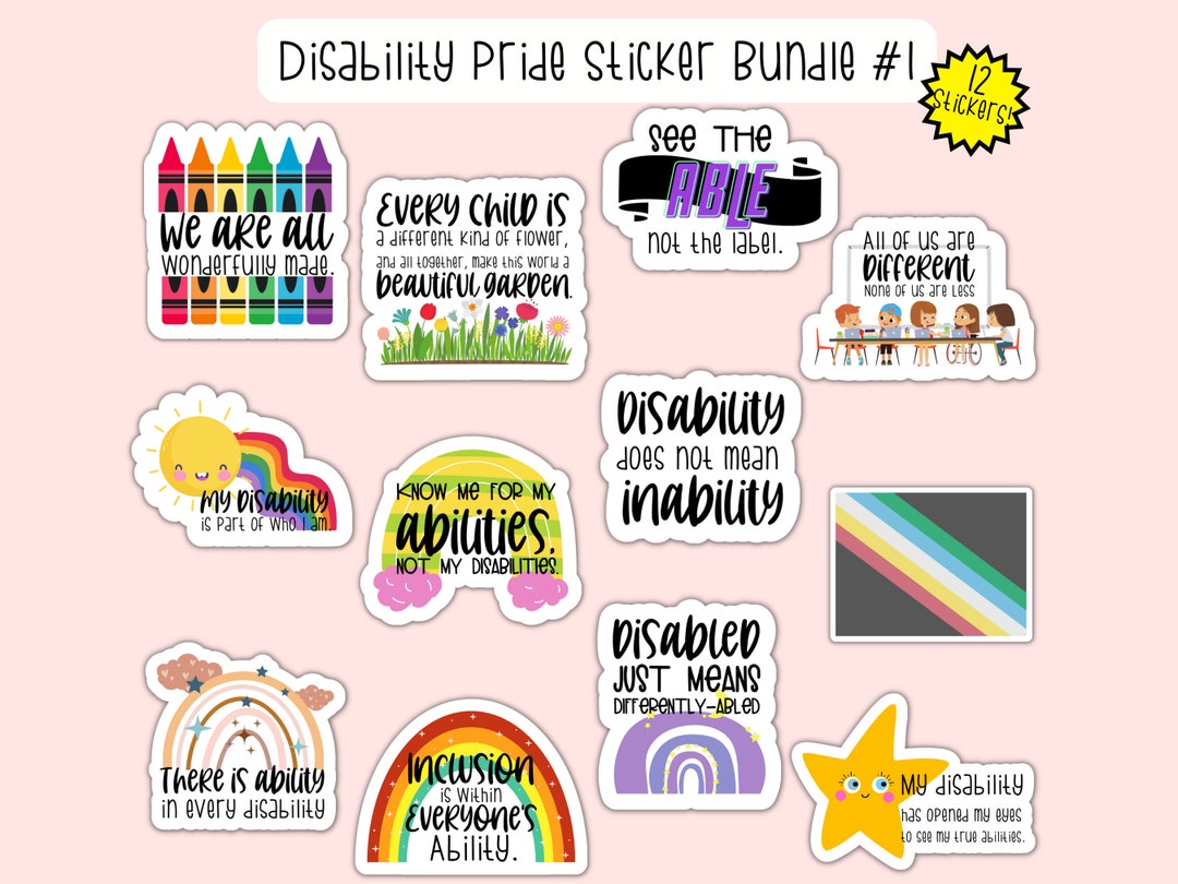 Disability Pride Sticker Bundle #1, Disability Pride Die-cut Sticker ...