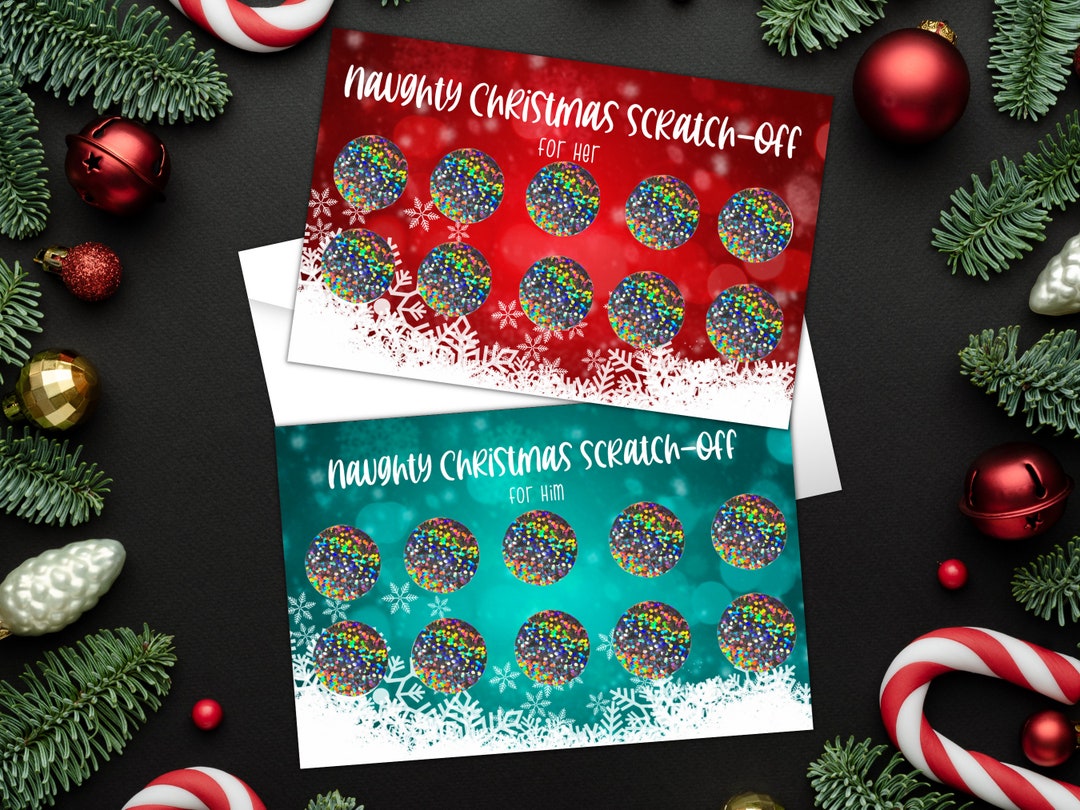 Naughty Christmas Scratch-off Card, Lover's Challenge, Gifts for Him ...