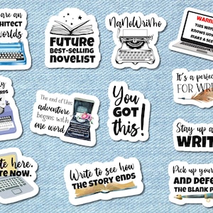 Nanowrimo Sticker Bundle: Handmade Stickers for Writers (12 Stickers ...
