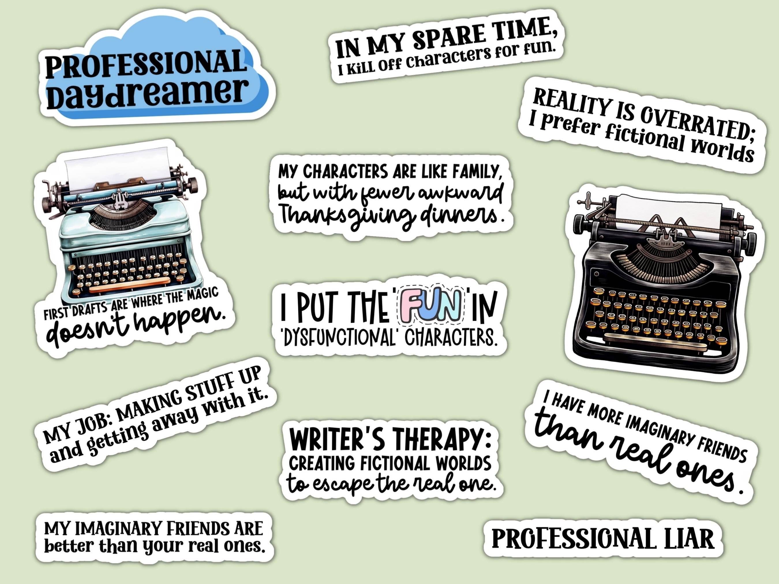 Writing Sticker Bundle #5, Stickers for Writers, Laptop Stickers - Etsy