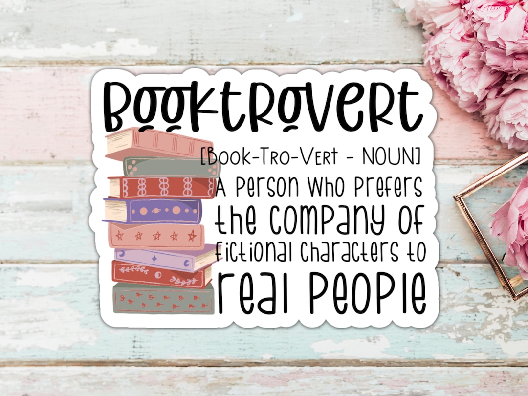 Booktrovert Water-resistant Vinyl Book Lover Sticker Bookish - Etsy