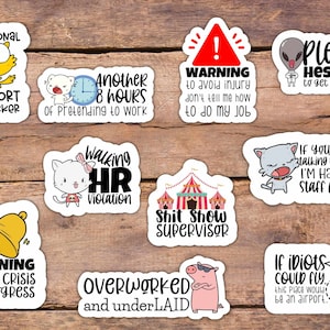 Fun Adult Workplace Sticker Bundle 2, Funny Office Stickers, Cute Work ...