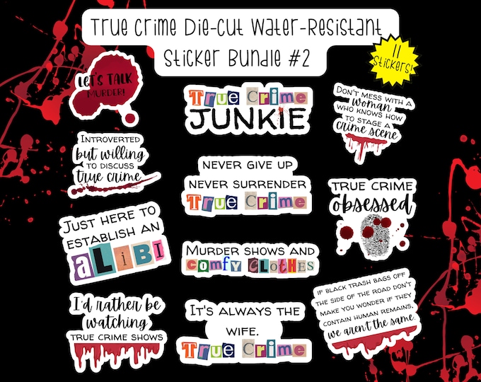 True Crime Club Sticker Sheet - Etsy