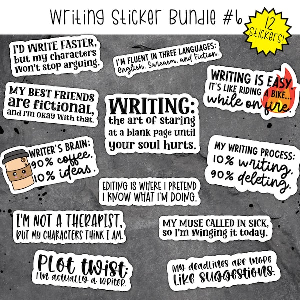 Writer Stickers - Etsy