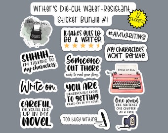 Writer Author Sticker Stickers for Writers - Etsy