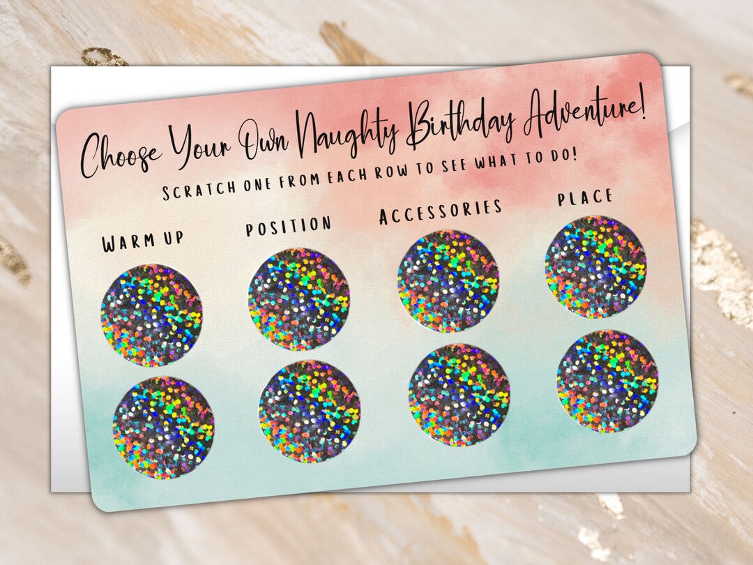 Choose Your Own Naughty Birthday Adventure Scratch-off Card, Naughty ...