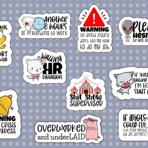 Fun Adult Workplace Sticker Bundle 2, Funny Office Stickers, Cute Work ...