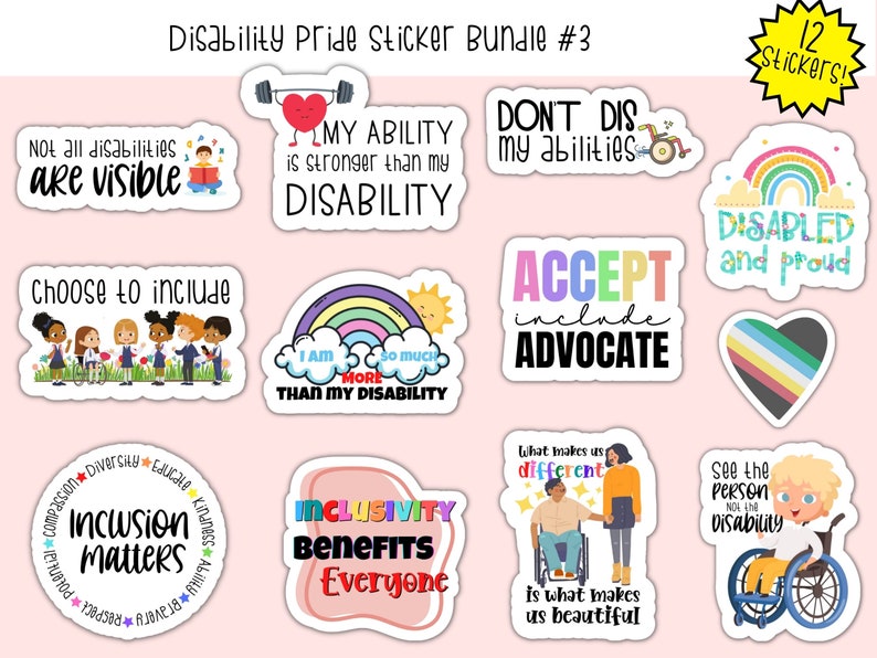 Disability Pride Sticker Bundle #3 - Etsy
