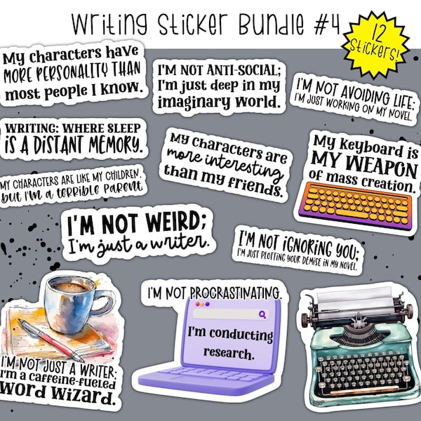 Writer Stickers - Etsy