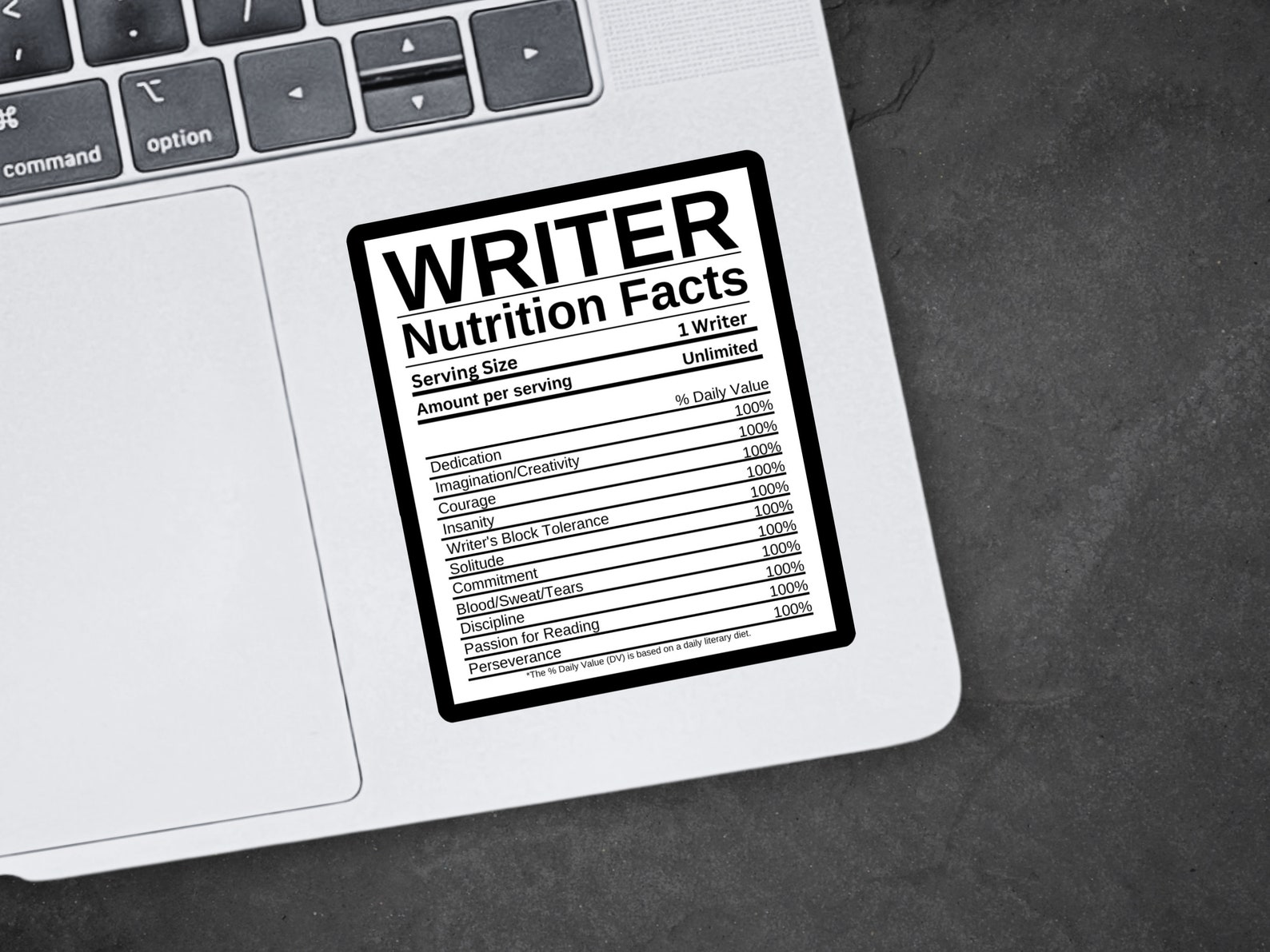 Writer Nutrition Facts Sticker: Funny Writing Laptop Decal - Etsy