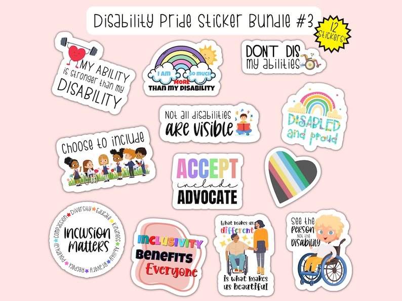 Disability Pride Sticker Bundle #3 - Etsy