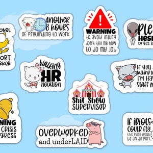 Fun Adult Workplace Sticker Bundle 2, Funny Office Stickers, Cute Work ...