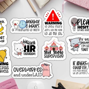 Fun Adult Workplace Sticker Bundle 2, Funny Office Stickers, Cute Work ...
