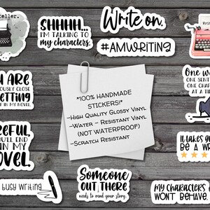 Writing Lovers Vinyl Die-cut Sticker Bundle, 12 Stickers for Writers ...