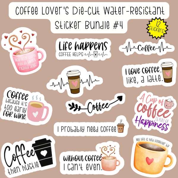 Cute Coffee Stickers - Etsy