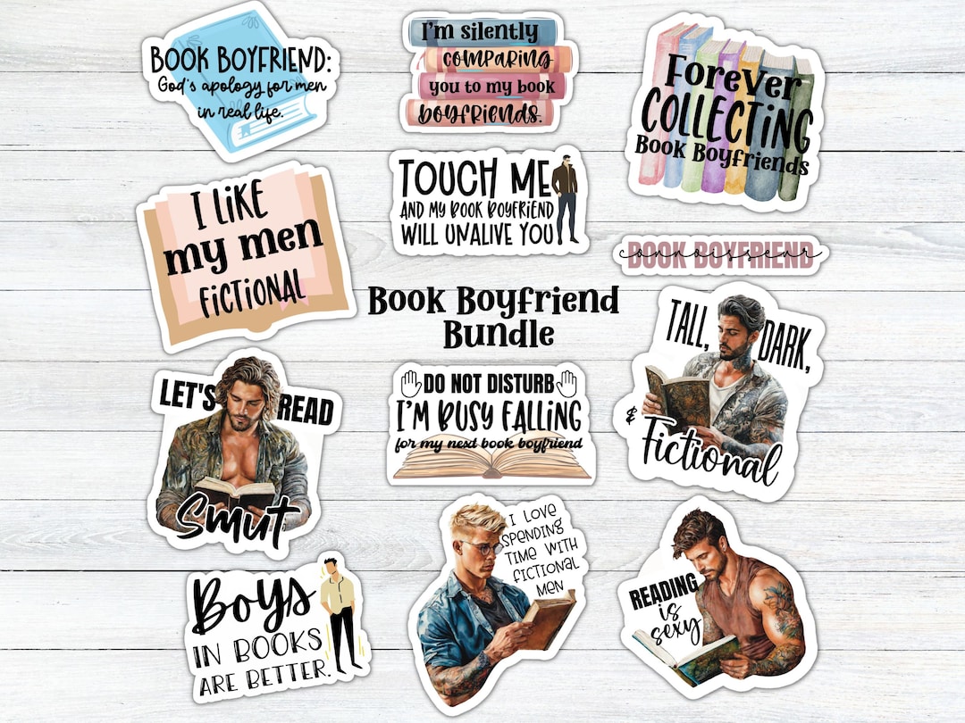 Book Boyfriend Sticker Bundle, Bookish Merch, Kindle Stickers - Etsy