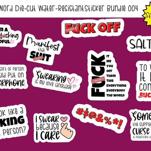 Swear Word Die-cut Water-resistant Sticker Bundle 3 - Etsy
