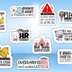 Fun Adult Workplace Sticker Bundle 2, Funny Office Stickers, Cute Work ...