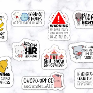 Fun Adult Workplace Sticker Bundle 2, Funny Office Stickers, Cute Work ...
