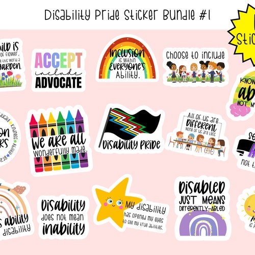 Disability Pride Sticker Bundle 1 Disability Pride Die-cut - Etsy