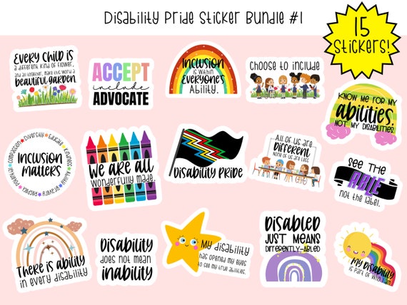 Disability Pride Sticker Bundle 1 Disability Pride Die-cut - Etsy