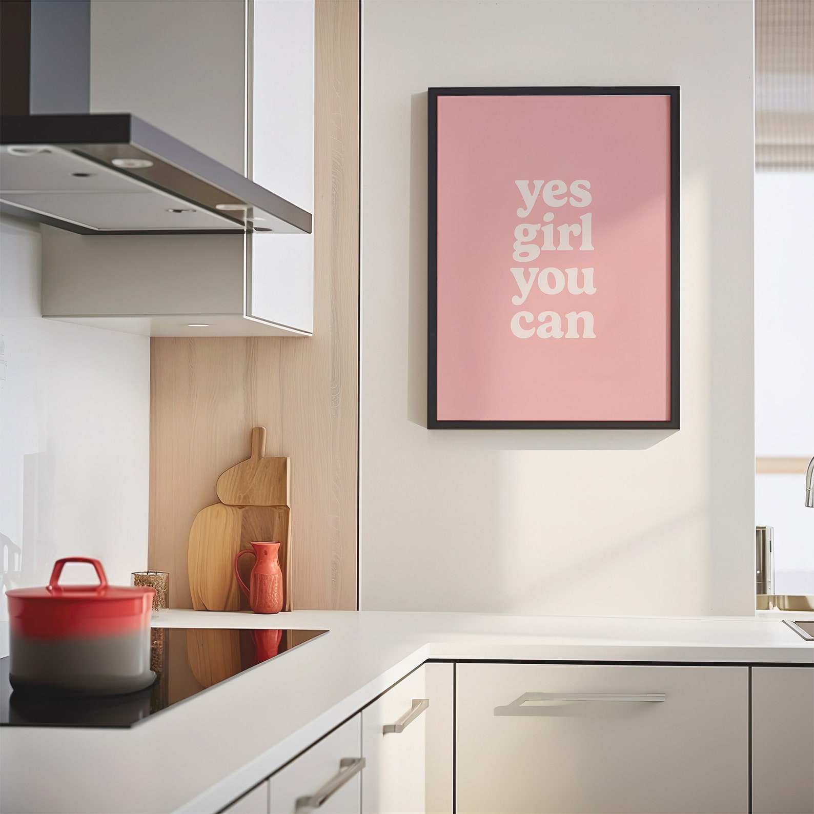 Yes Girl You Can Printable Pink Wall Art | Self Love Affirmation ...