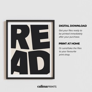 Read Printable Wall Art | Bookish Poster | Reader Art Print | Book ...