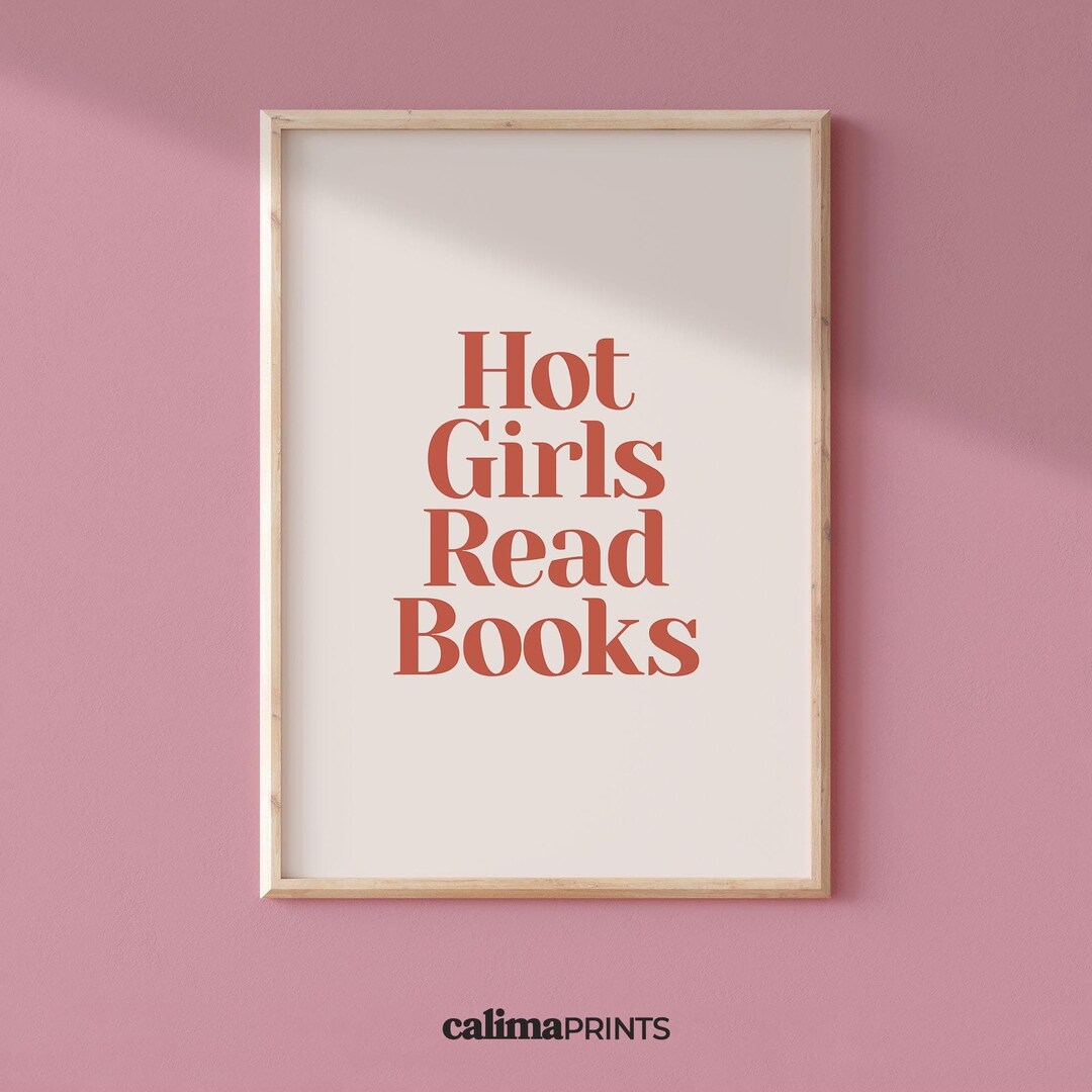 Hot Girls Read Books Printable Wall Art | Red Girly Bookish Poster ...