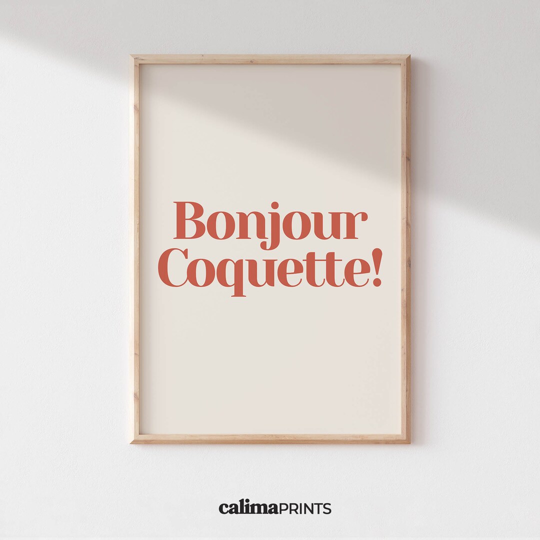 Bonjour Printable Wall Art | French Quote Poster | Coquette Room Decor ...