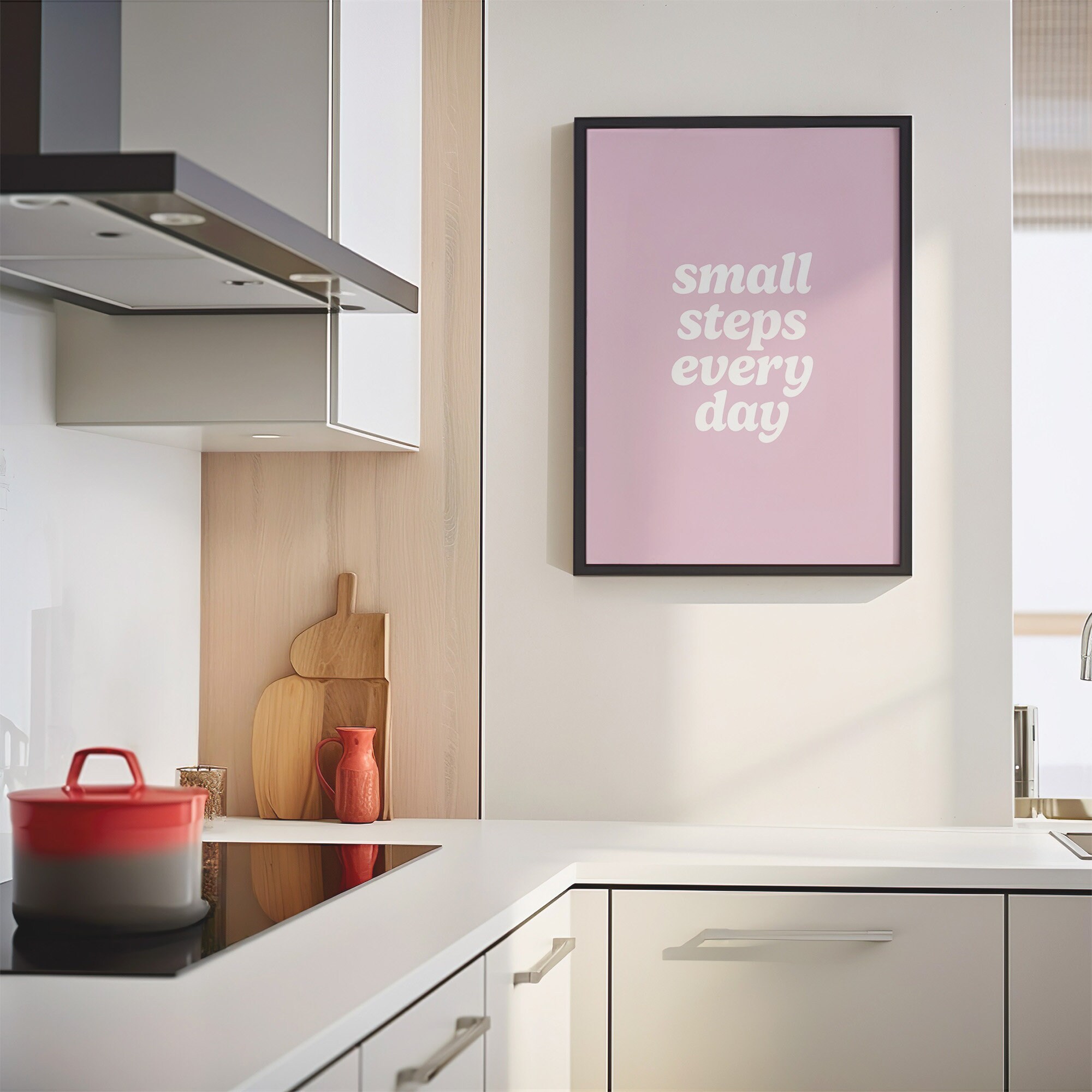 Small Steps Every Day Printable Purple Wall Art | Danish Pastel Quote ...