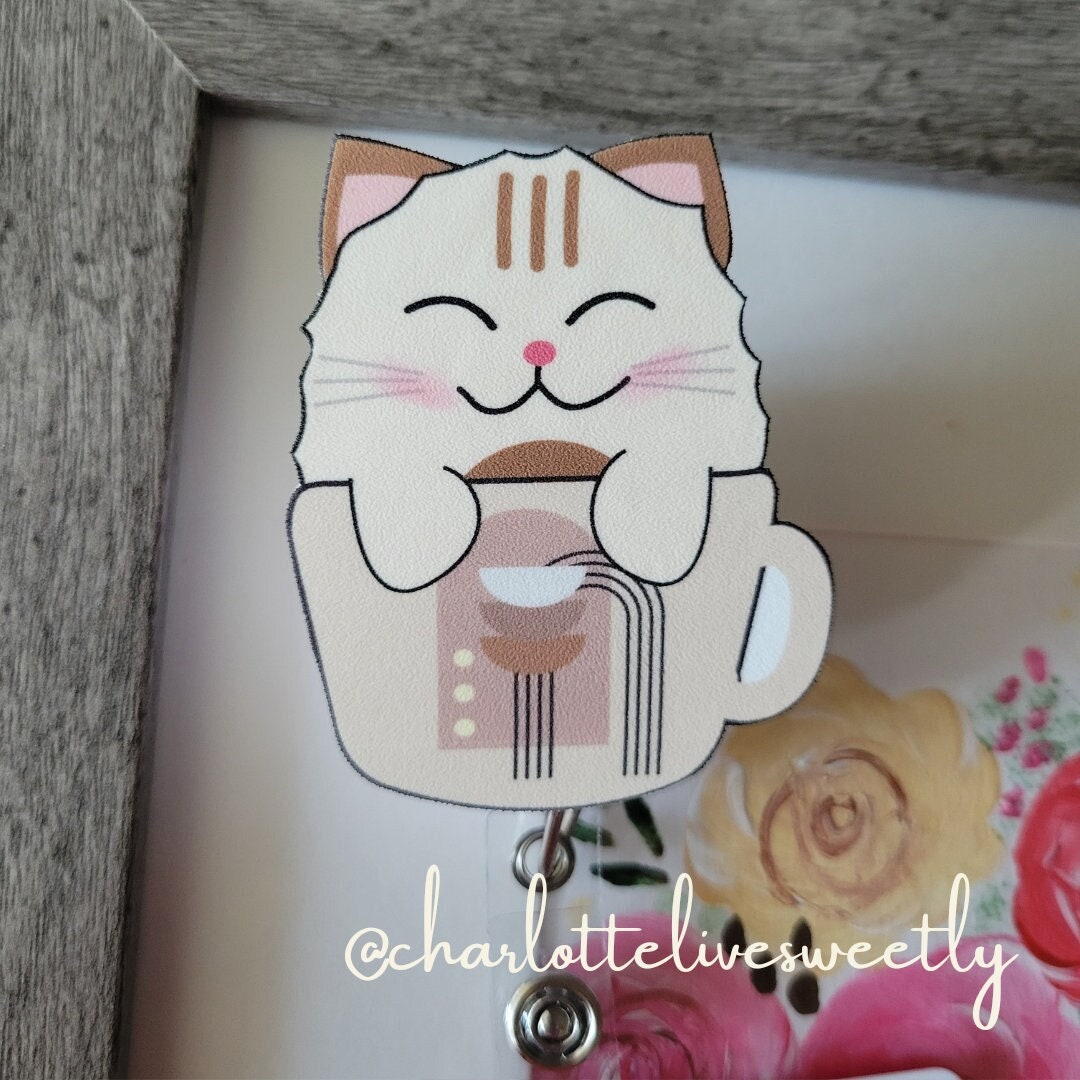 Cat Badge Reel Boho Nurses Week Gift Mother's Day Gift Cat Lover Gift ...