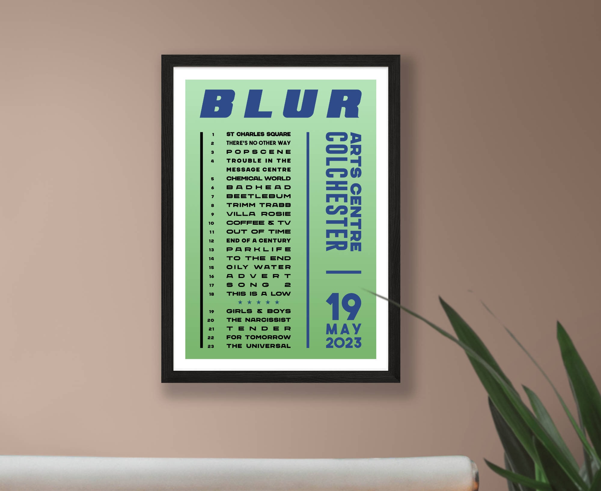 Any Setlist Custom Poster Print choose Gig Concert Tour Live Band Retro ...